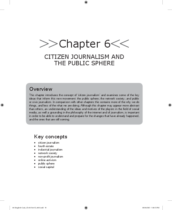 (PDF) Chapter six: Citizen Journalism and the Public Sphere
