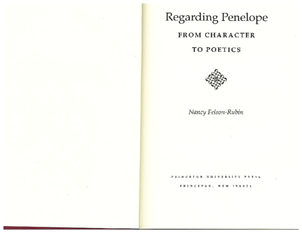 (PDF) Telemachus chapter of Regarding Penelope