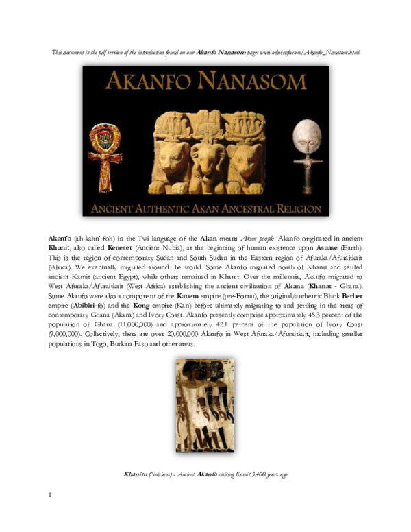 (PDF) Akanfo Nanasom Apue (Introduction to AKANFO NANASOM - Ancient ...