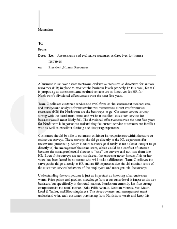 (DOC) HRM 498 Week 4 Learning Team Assignment Strategic HRM Plan, Part III Evaluation and ...