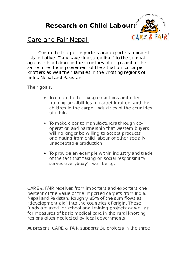 (DOC) Research on Child Labour