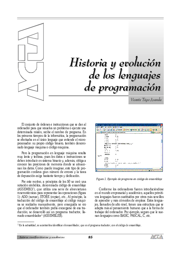 (PDF) Historia de los lenguajes de programación