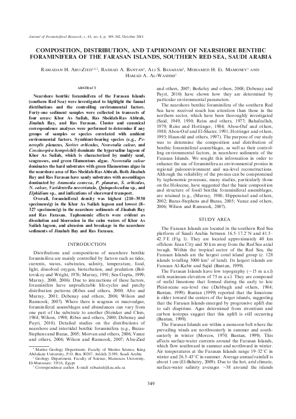 (PDF) Composition, distribution, and taphonomy of nearshore benthic ...