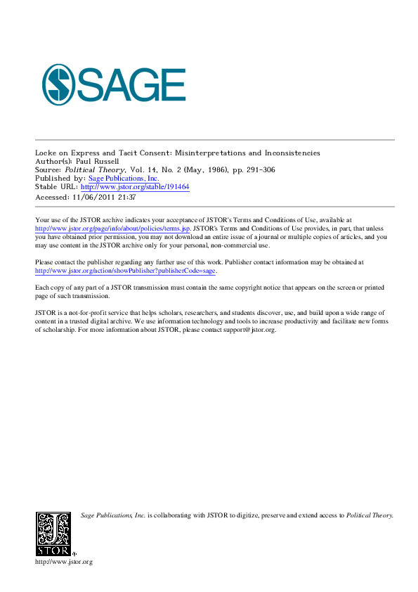 (PDF) LOCKE ON EXPRESS AND TACIT CONSENT Misinterpretations and ...