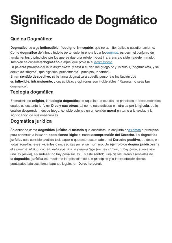 (DOC) Significado de Dogmático