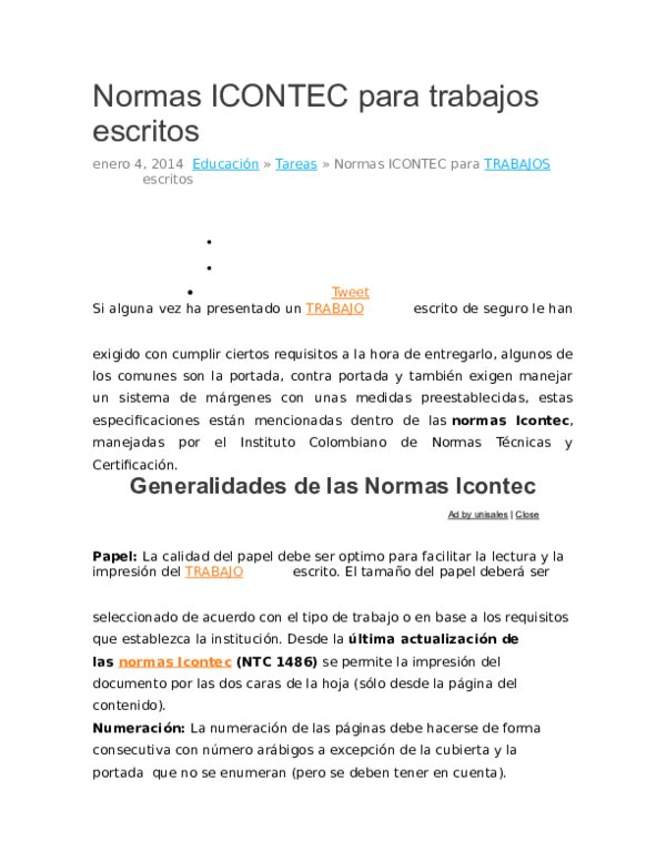 (DOC) Normas ICONTEC para resumen