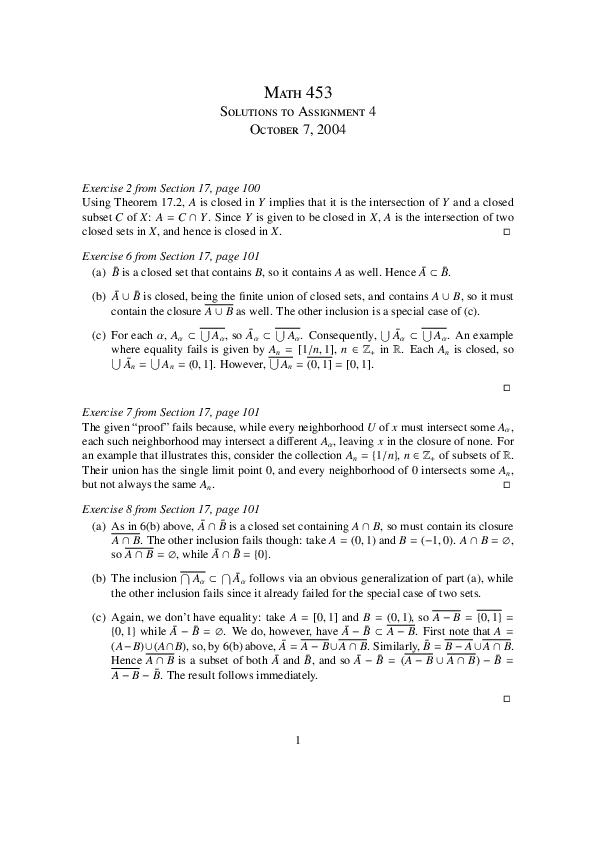 réunions et intersection