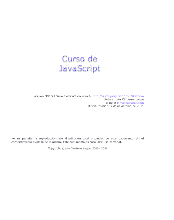 Pdf Curso De Javascript