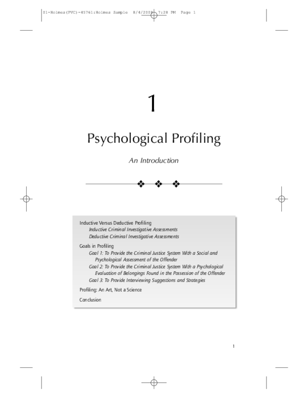 (PDF) Psychological Profiling