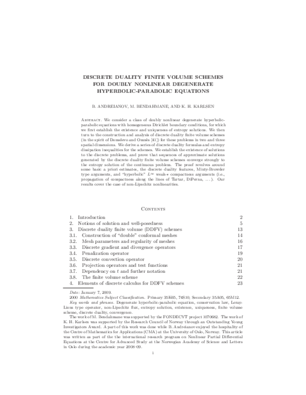 Pdf Discrete Duality Finite Volume Schemes For Doubly Nonlinear Degenerate Hyperbolic