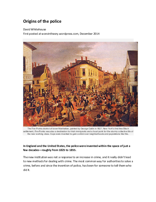(PDF) Origins of the police