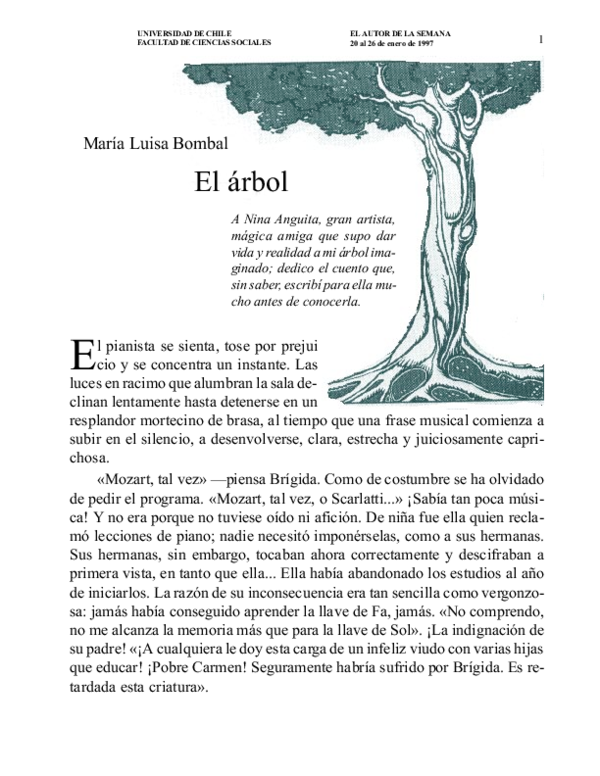 (PDF) El árbol por María Luisa Bombal