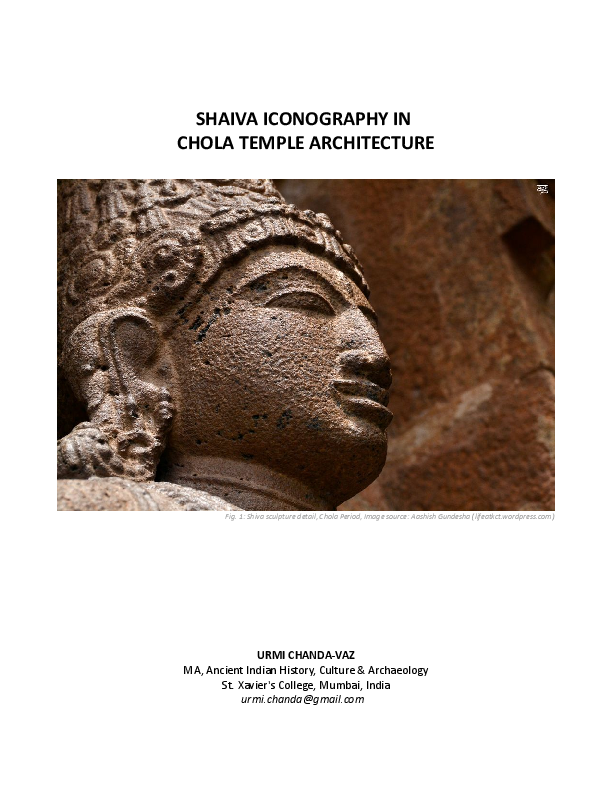 (PDF) Shaiva Iconography in Chola Temples