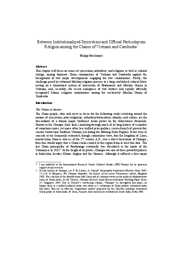 (PDF) Between Institutionalized Syncretism and Official Particularism ...