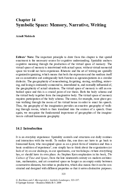 (PDF) Chapter 14 Symbolic Space: Memory, Narrative, Writing
