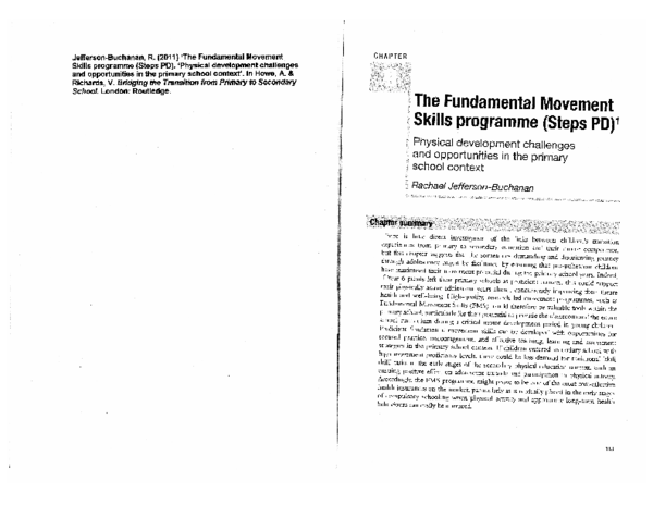 (PDF) The Fundamental Movement Skills Programme (STEPS PD). Physical ...