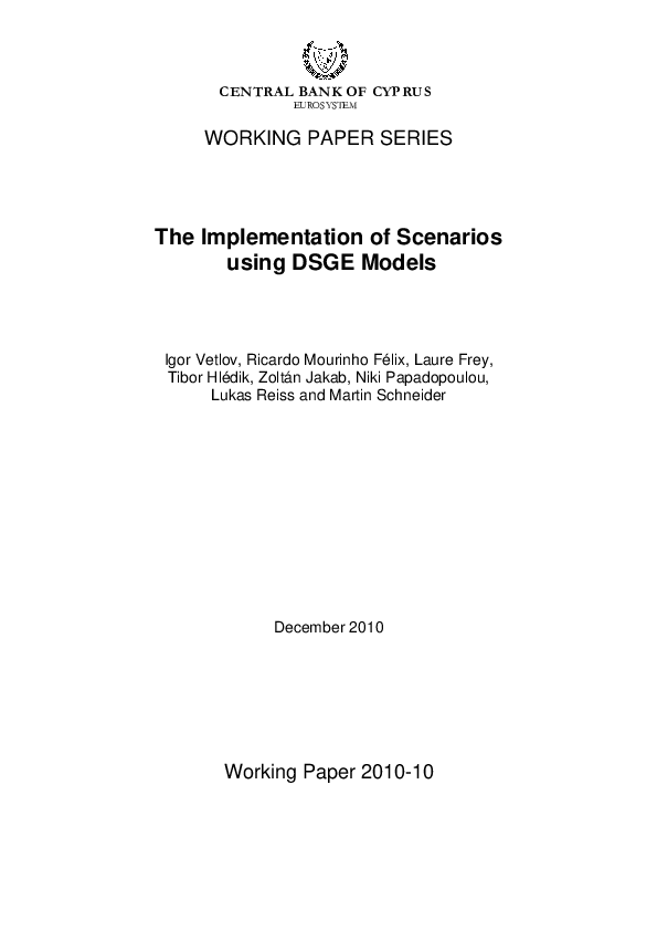 (PDF) The Implementation of Scenarios using DSGE Models