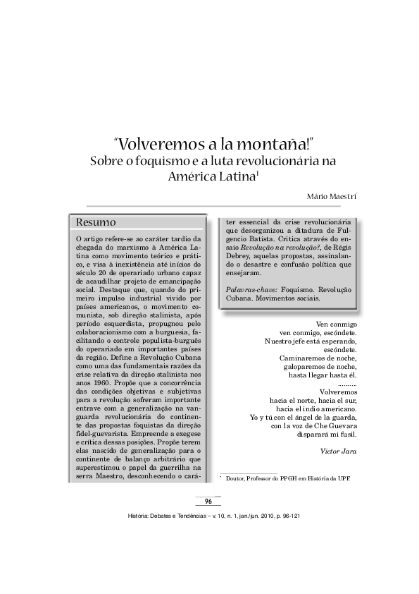 (PDF) “Volveremos a la montaña!” Sobre o foquismo e a luta ...