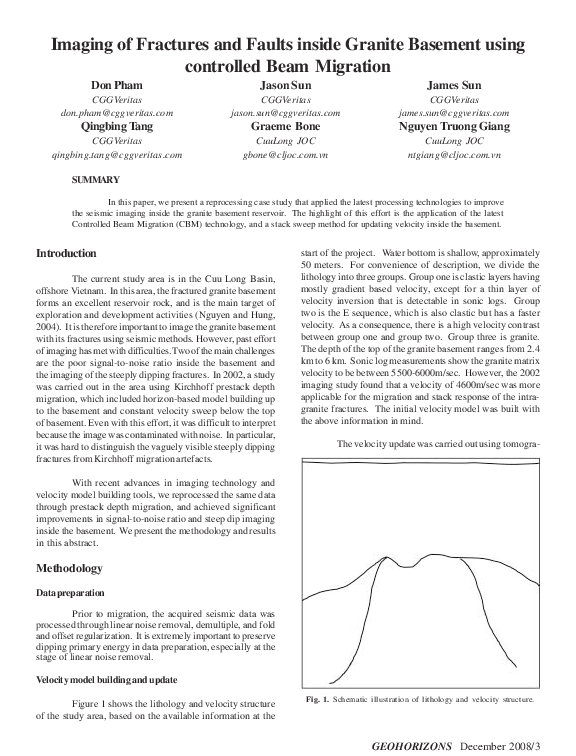 (PDF) Imaging of Fractures and Faults inside Granite Basement using ...