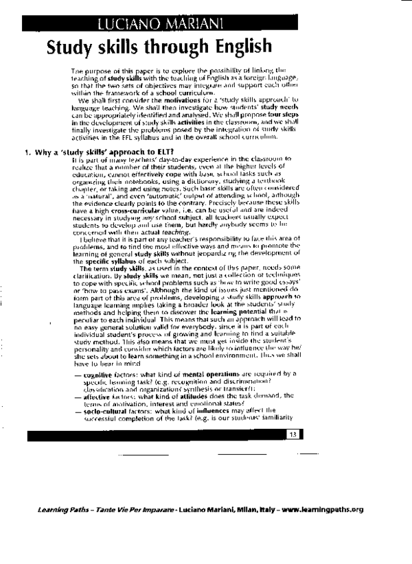 (PDF) Study Skills through English