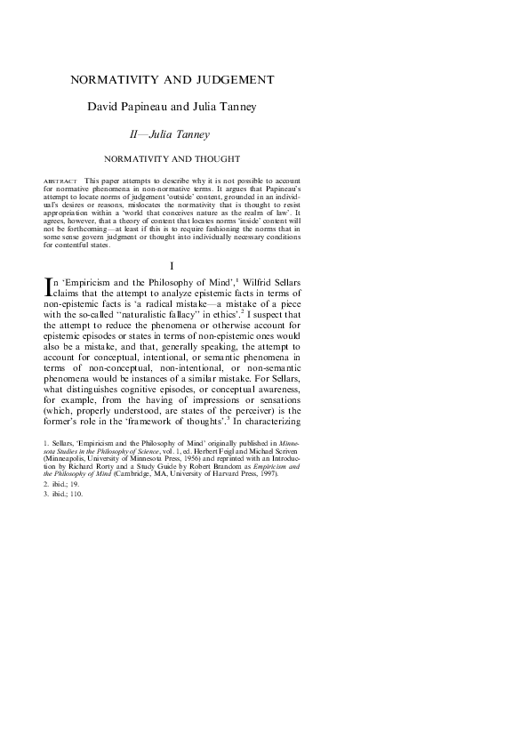 (PDF) Normativity and Thought