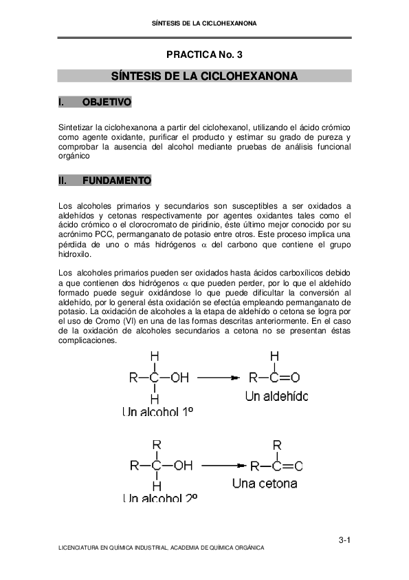 (PDF) Pr ctica No. 3 ciclohexanona2007