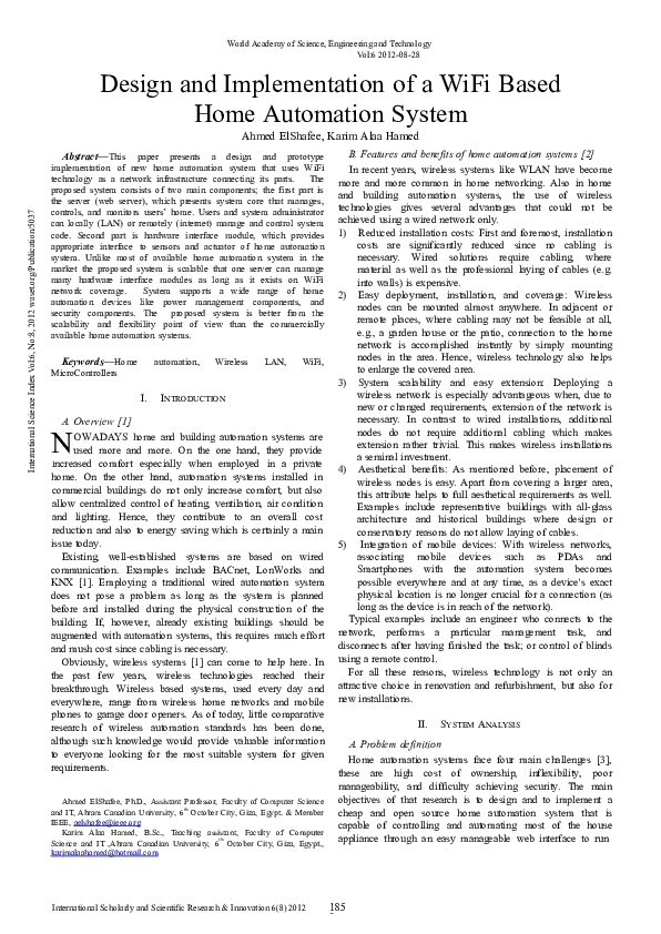 (DOC) Design and Implementation of a Wi Fi Based Home Automation System