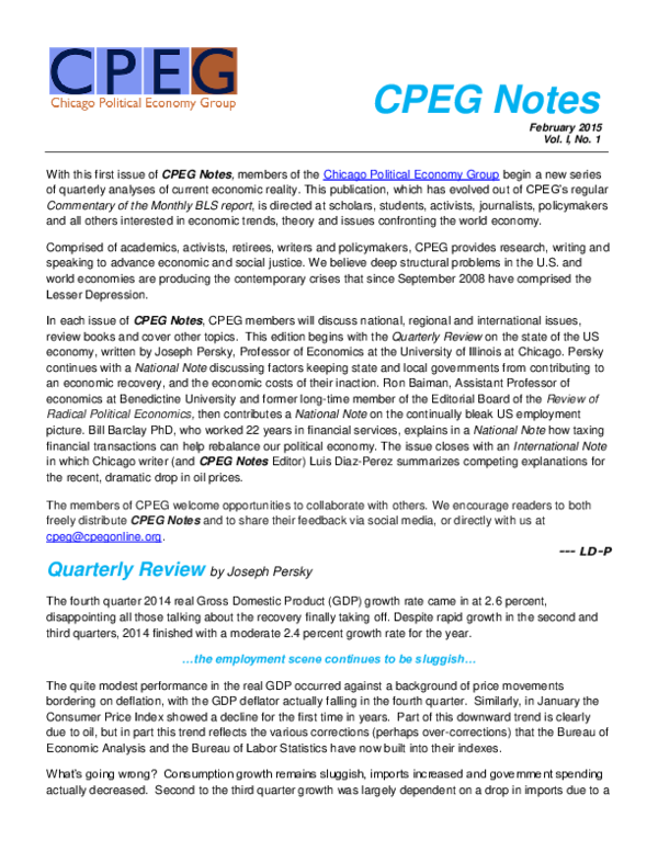 (PDF) Vol. 1, No. 1 CPEG Notes