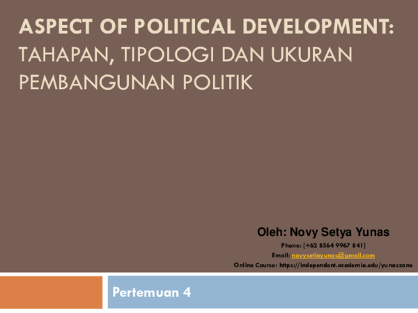 (PDF) [PEMBANGUNAN POLITIK 4] Aspect Of Political Development
