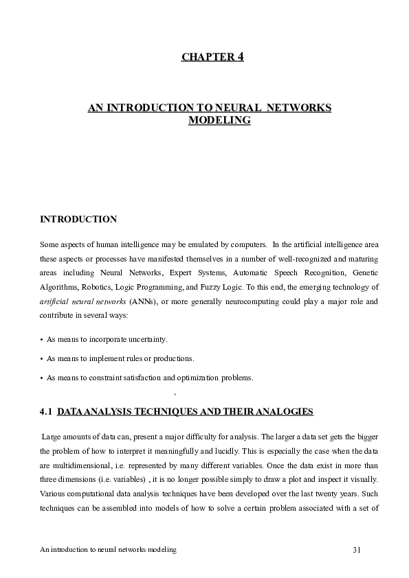 (DOC) AN INTRODUCTION TO NEURAL NETWORKS MODELING