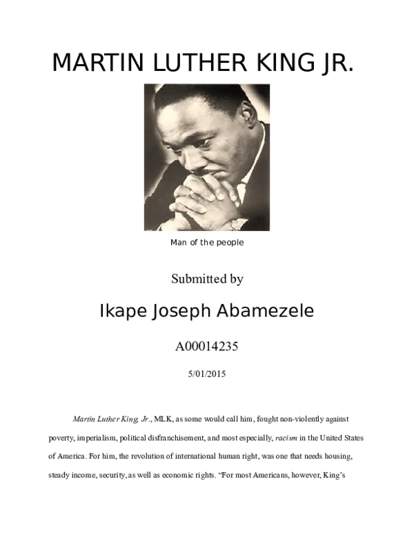 (DOC) Martin luther king jr as a good leader