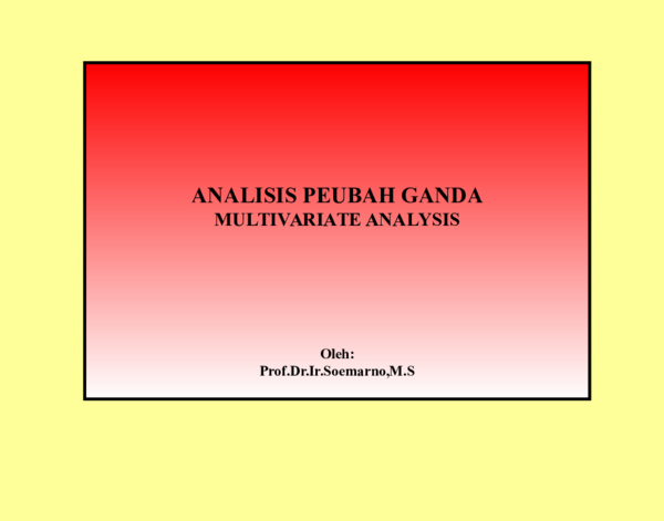 (PPT) statistika multivariat