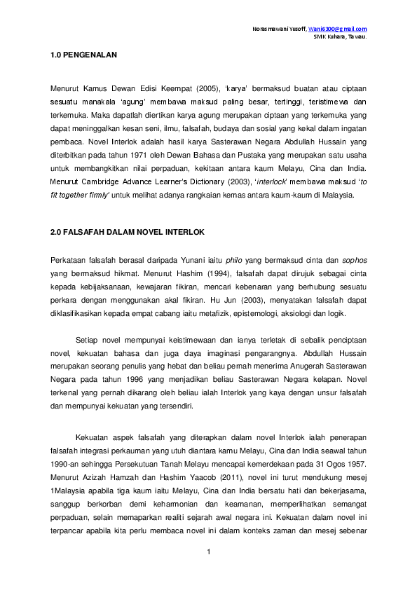 (PDF) Ulasan Novel Interlok dari aspek Falsafah, Nilai Ilmu dan ...