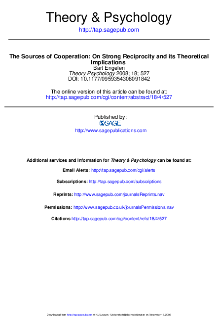 (PDF) Theory and psychology - bart engelen