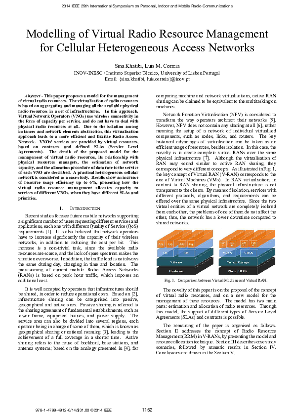 Pdf Modelling Of Virtual Radio Resource Management For Cellular Heterogeneous Access Networks