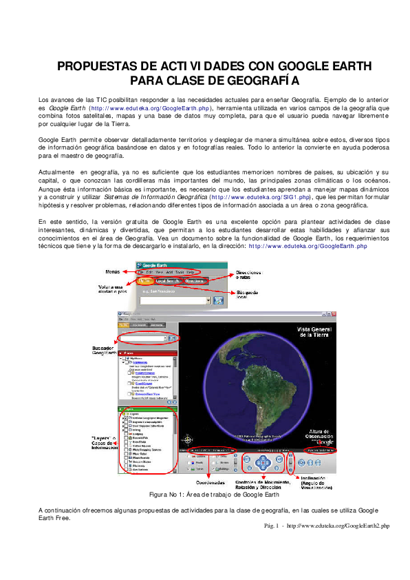 (PDF) PROPUESTAS DE ACTIVIDADES CON GOOGLE EARTH PARA CLASE DE GEOGRAFÍA