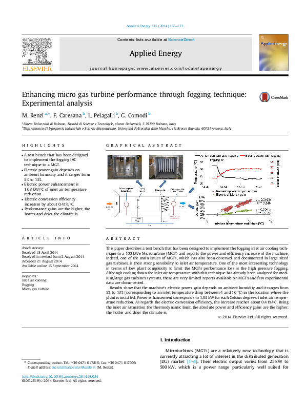 (PDF) Enhancing micro gas turbine performance through fogging technique ...