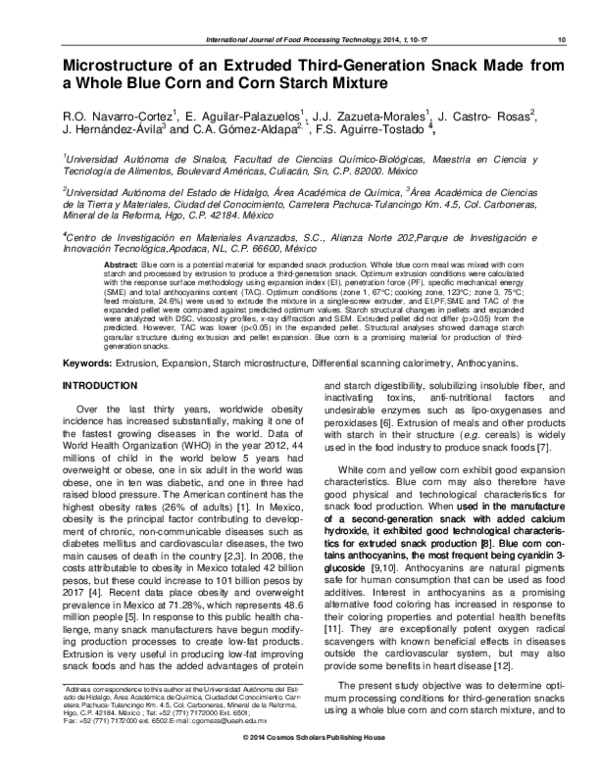 (PDF) Microstructure of an Extruded Third-Generation Snack Made from a ...
