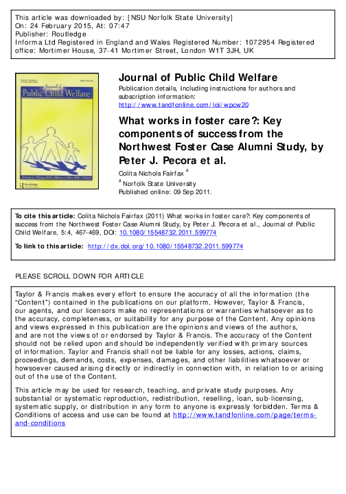 (PDF) Peter J. Pecora, et al- What Works in Foster Care? Key Components ...