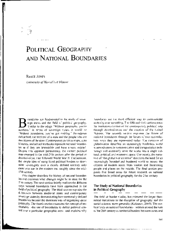 Political Geography and National Boundaries | Reece Jones - Academia.edu