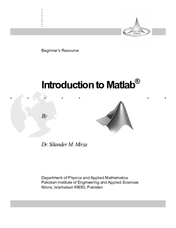 (PDF) Introduccion a Matlab