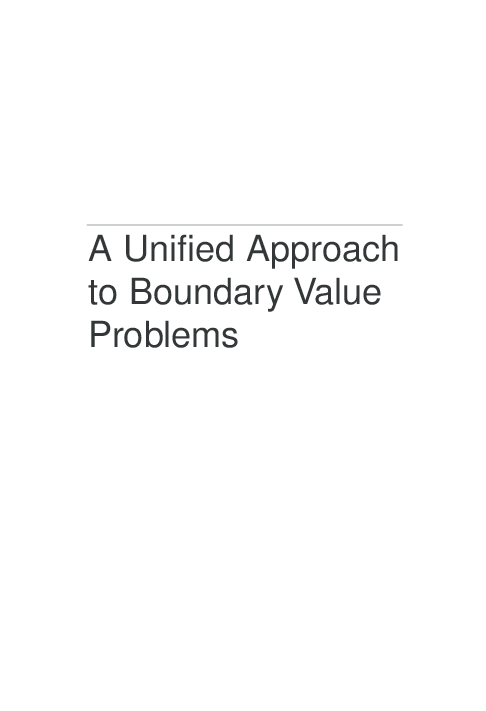 Pdf A Unified Approach To Boundary Value Problems