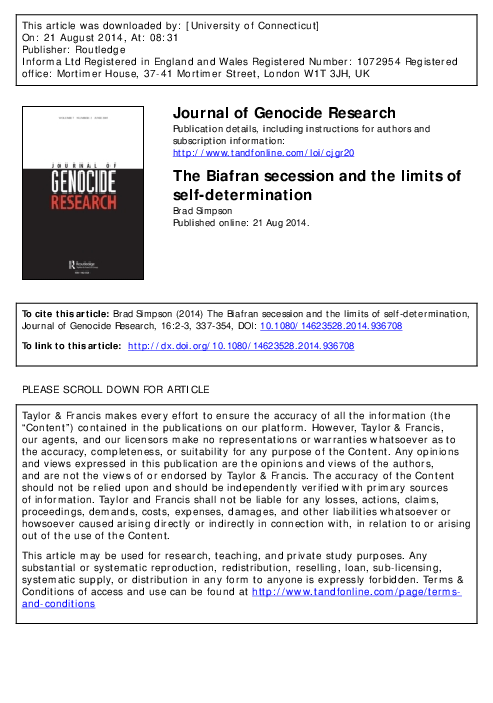 (PDF) Brad Simpson (2014) The Biafran secession and the limits of self ...