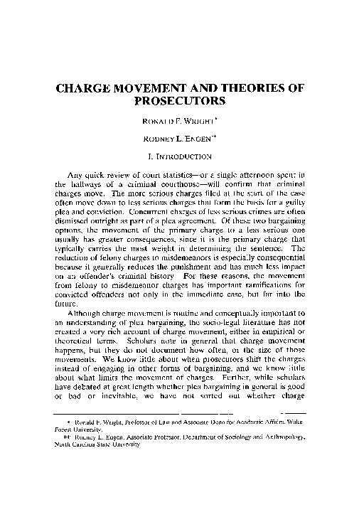 (PDF) Charge Movement and Theories of Prosecutors