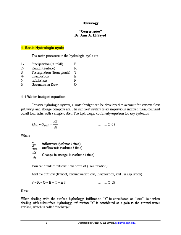 (PDF) Text Book Hydrology Eng.