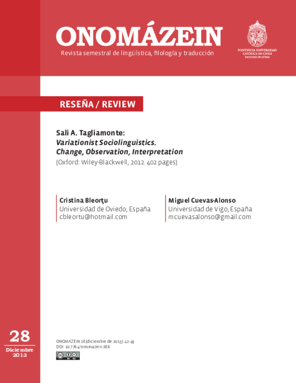 (PDF) Review Tagliamonte, A. Sali: Variationist Sociolinguistics ...