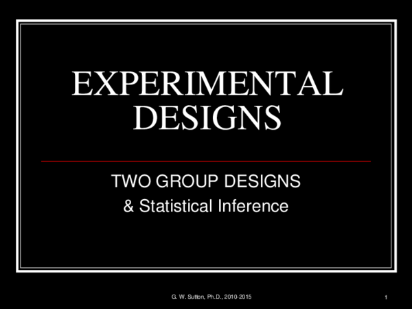 (PDF) Two Group Experimental Designs & t-tests