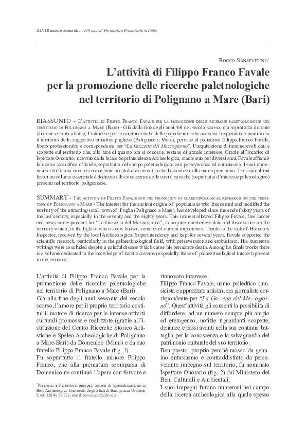 (PDF) L’attività di Filippo Franco Favale