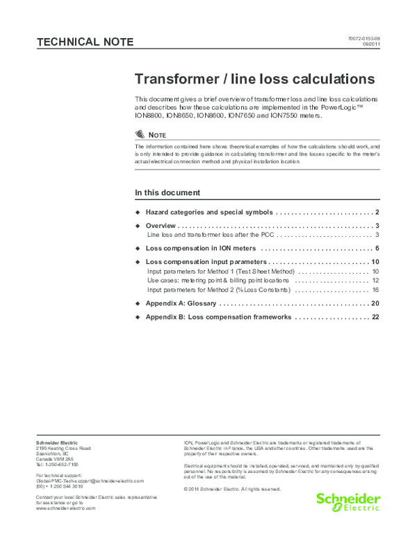 (PDF) Transformer/line loss calculations