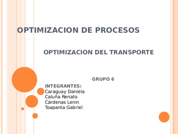(PPT) PRESENTACION OPTIMIZACION DE PROCESOS pptx